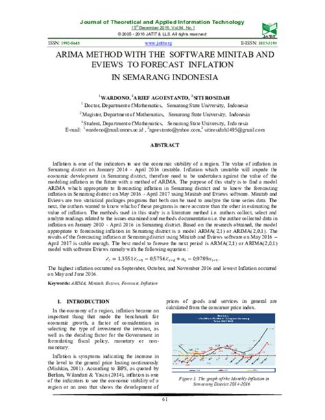 Pdf Arima Method With The Software Minitab And Eviews To Forecast
