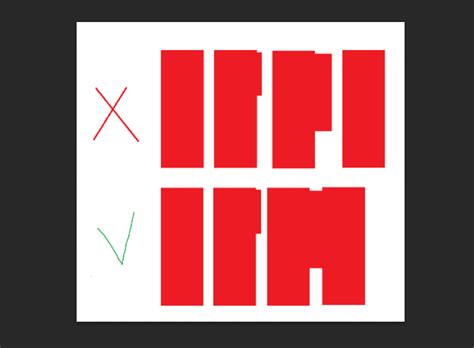 How Can I Align Photos With Different Widths On Some Parts With A Same Pixel Separation R