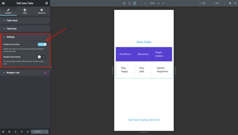 How To Use Data Table Widget Of Happy Elementor Addons