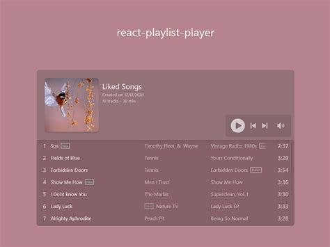 React List Player A Versatile Playlist React Component