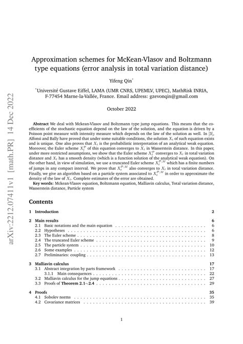 Pdf Approximation Schemes For Mckean Vlasov And Boltzmann Type Equations Error Analyses In