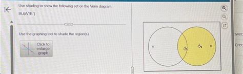 Solved K Use Shading To Show The Following Set On The Venn Chegg