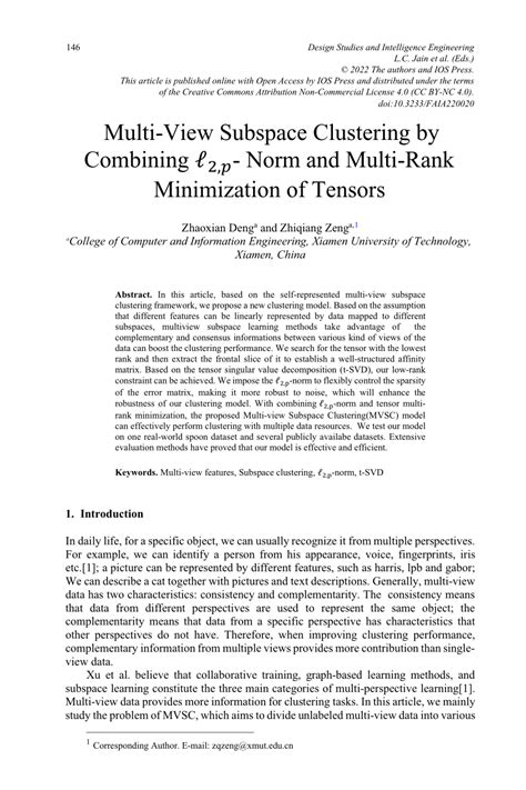PDF Multi View Subspace Clustering by Combining ℓ p Norm and Multi Rank Minimization of Tensors
