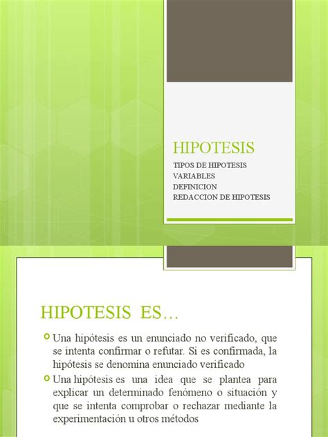 Hipotesis Clase 16 De Octubre Pdf Hipótesis Variable Matemáticas