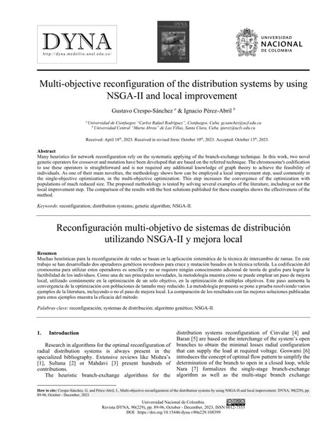 Pdf Multi Objective Reconfiguration Of The Distribution Systems By