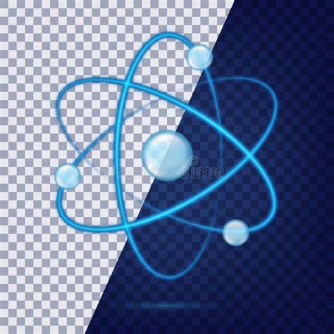Atom Orbit Icon Quantum Physics Blue Color Logo Isolated On