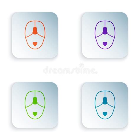 Color Computer Mouse Icon Isolated On White Background Optical With Wheel Symbol Stock Vector