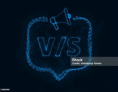 음성 거품과 텍스트 Vs메가폰 배너 블루 빛나는 점과 라인의 플렉서스 스타일 추상 일러스트레이션 Championship에 대한 스톡 벡터 아트 및 기타 이미지 Istock