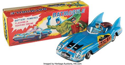 Batman Japanese Tin Batmobile Race Car With Original Box Aoshin Lot
