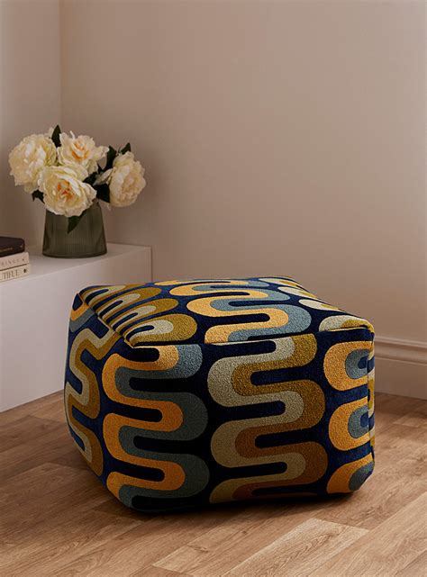 Retro Waves Cubic Pouf Simons Maison Poufs And Ottomans Decor Simons