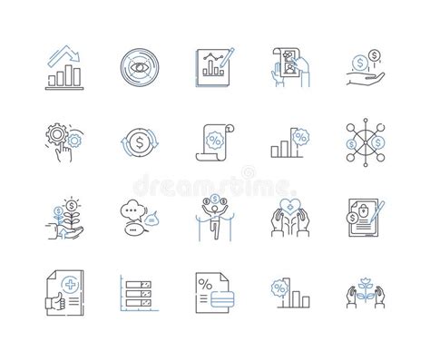Expense Strategy Line Icons Collection Budgeting Tactics