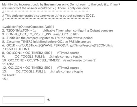 Solved Identify The Incorrect Code By Line Number Only Do