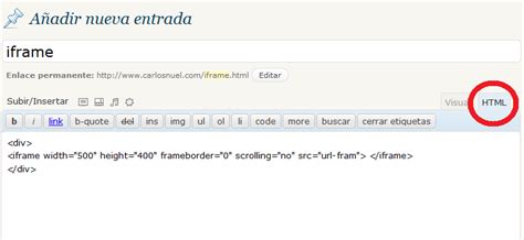 ¿cómo insertar un iframe en wordpress solución