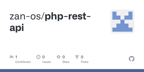GitHub Zan Os Php Rest Api