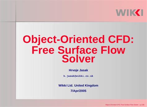 Pdf Object Oriented Cfd Free Surface Flow Solverpowerlabfsbhrpedkturboopenfoamslides