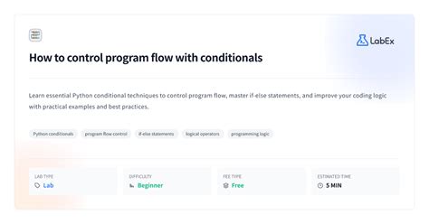 How To Control Program Flow With Conditionals Labex
