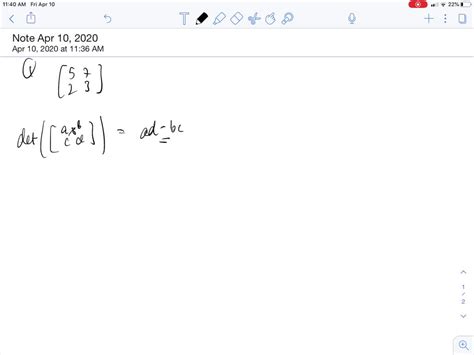 Solved Evaluate Each Determinant In Exercises 1 10 5 7 2 3