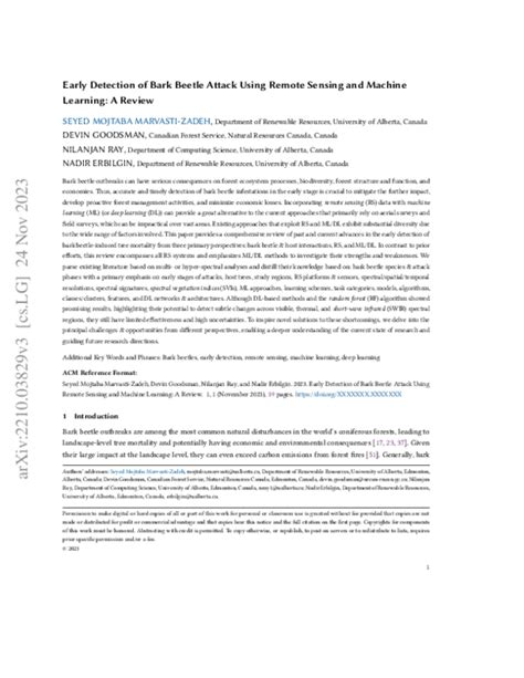 Pdf Early Detection Of Bark Beetle Attack Using Remote Sensing And Machine Learning A Review