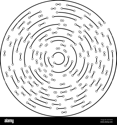 Circular Radial Lines With Nodes Points Stock Vector Illustration