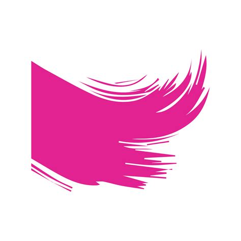 Pink Ink Brush Strokes Isolated On White Background Grunge Graphic Elements Dirty Texture