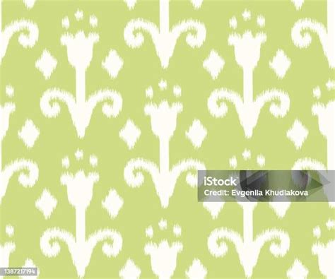 Ikat 원활한 패턴 직물 벽지 포장 종이에 대한 민족 추상 벡터 인쇄 전통 장식 현대 일러스트 기하 도형에 대한 스톡 벡터 아트 및 기타 이미지 Istock