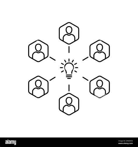 Thin Line Black Bulb Like Brainstorming Icon Flat Linear Trend Modern Logotype Graphic Lineart