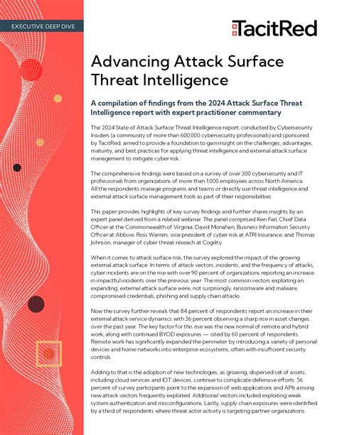 Executive Deep Dive Advancing Attack Surface Threat Intelligence Tacitred
