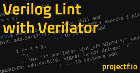 Verilog Lint With Verilator Project F