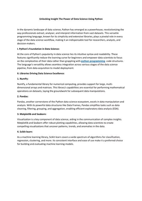 Ppt Unlocking Insight The Power Of Data Science Using Python