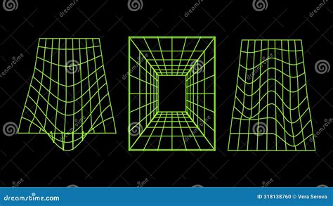 3d Wireframe Models Of Objects Network Line Stock Vector Illustration Of Future Objects