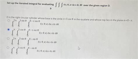 set up the iterated integral for evaluating