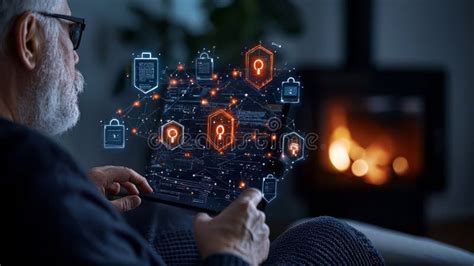 The Evolution Of Cybersecurity How A Man Uses A Tablet For Digital
