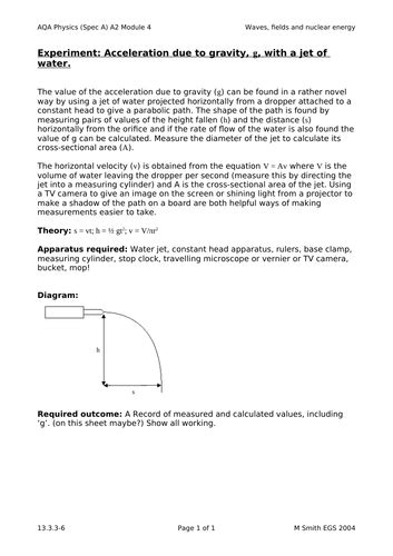 Practical Experiment To Find The Acceleration Due To Gravity G With
