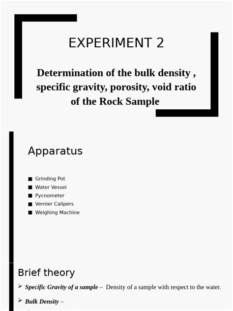 Experiment 2 Bulk Density Specific Gravity Void Ratio Pdf