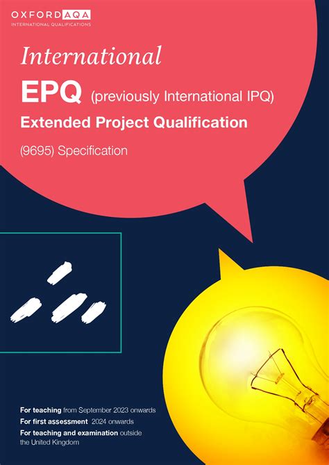 International Extended Project Qualification Epq 9695 Oxfordaqa