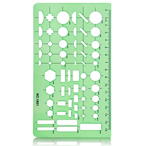 Angrox Plastic Green Measuringtemplates Geometric Rulers Plastic