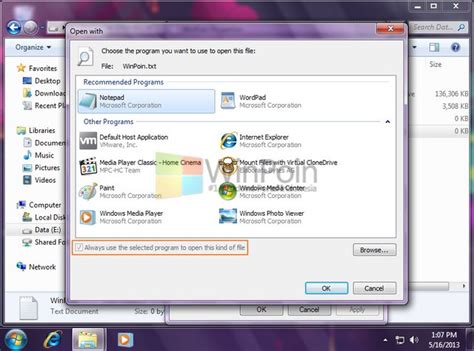 Cara Mengaktifkan Dan Mematikan “always Use Selected Program” Pada Open With Di Windows 7 Winpoin