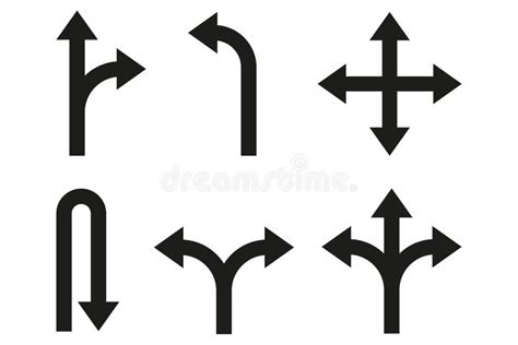 arrow direction icon traffic road symbol navigation choice vector