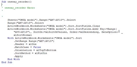 using excel vba macros to conduct one way sensitivity analyses and