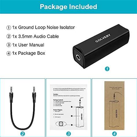 Golvery Ground Loop Noise Isolator Auido Humming Hissing Buzzing Noise Filter Eliminator For