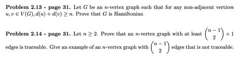 solved problem 2 13 page 31 let g be an n vertex graph