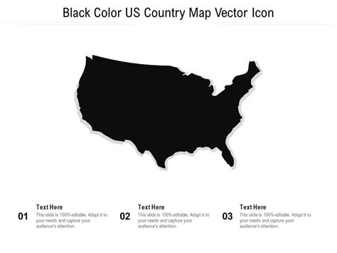Black Color US Country Map Vector Icon Ppt PowerPoint Presentation Gallery Examples PDF