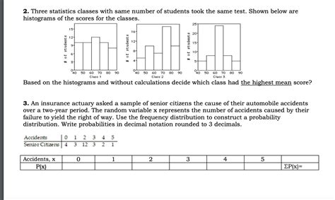 solved 2 three statistics classes with same number of