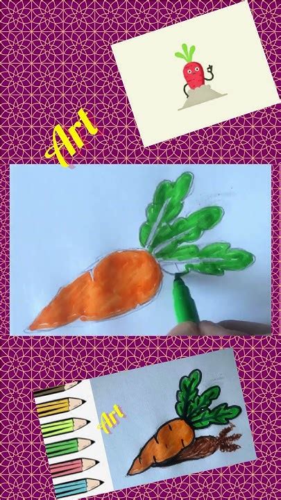арт Art малюнок Drawing мальунок морква Малюнок Арт морква Як малювати моркву дуже легко
