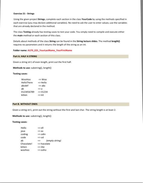 Solved Exercise 21 Strings Using The Given Project Strings