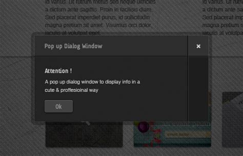 Popup Dialog Window Psd