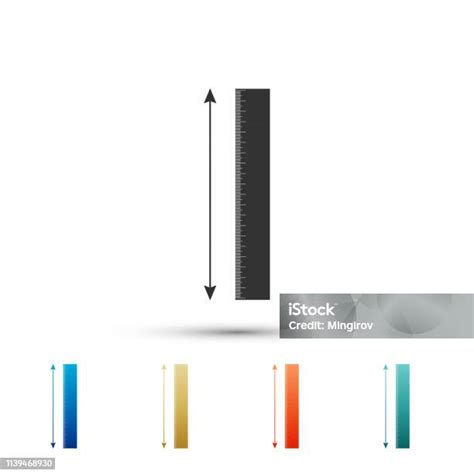 측정 높이와 길이 아이콘 흰색 배경에 고립 눈금자 직선 눈금 기호입니다 색상 아이콘의 요소를 설정 합니다 벡터 일러스트 0명에 대한 스톡 벡터 아트 및 기타 이미지 Istock