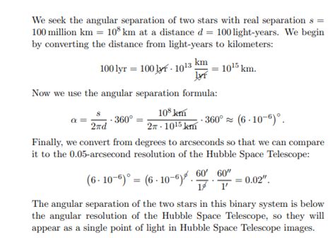 [solved] what is the angular separation of the two stars give your