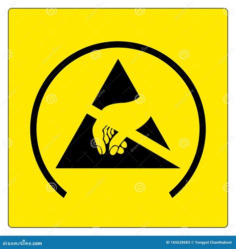 Esd Protective Area Symbol Sign Vector Illustration Isolated On White Background Label Eps10
