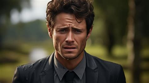 Premium Photo Sad Man Expression In Close Up And Isolated Background